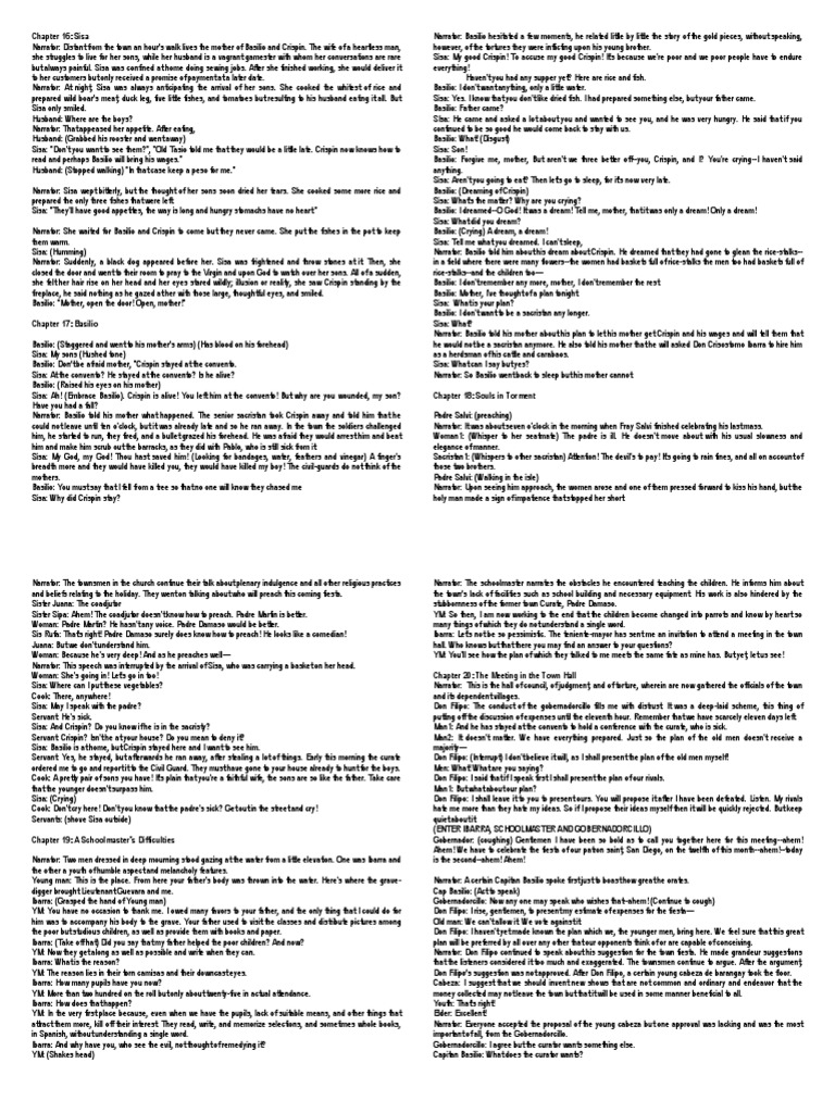 Noli Me Tangere Chapter 16 20 Script Compress | PDF Noli Me Tangere Chapter 16 20 Script Compress | PDF