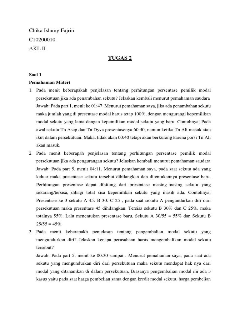 Tugas 2 AKL 1 Tipe 2 Chika Islamy Fajrin | PDF