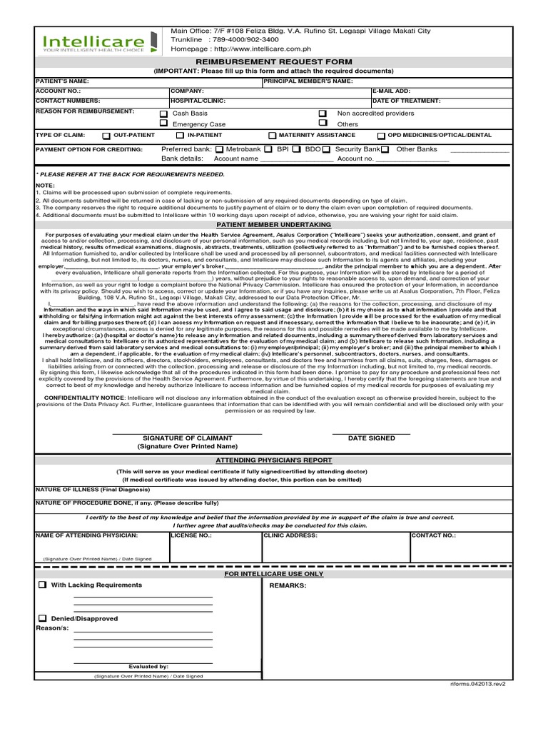 Intellicare Reimbursement Form UPDATED | PDF
