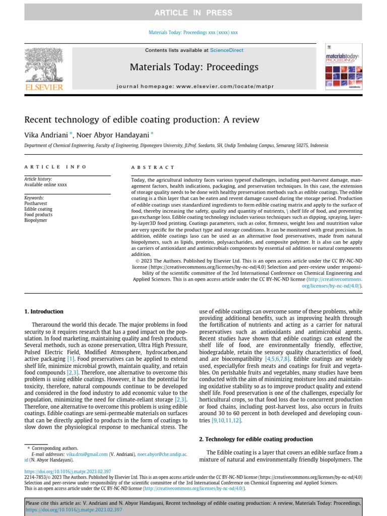 Advances in Edible Coating Technology | PDF | Vegetables | Food ...