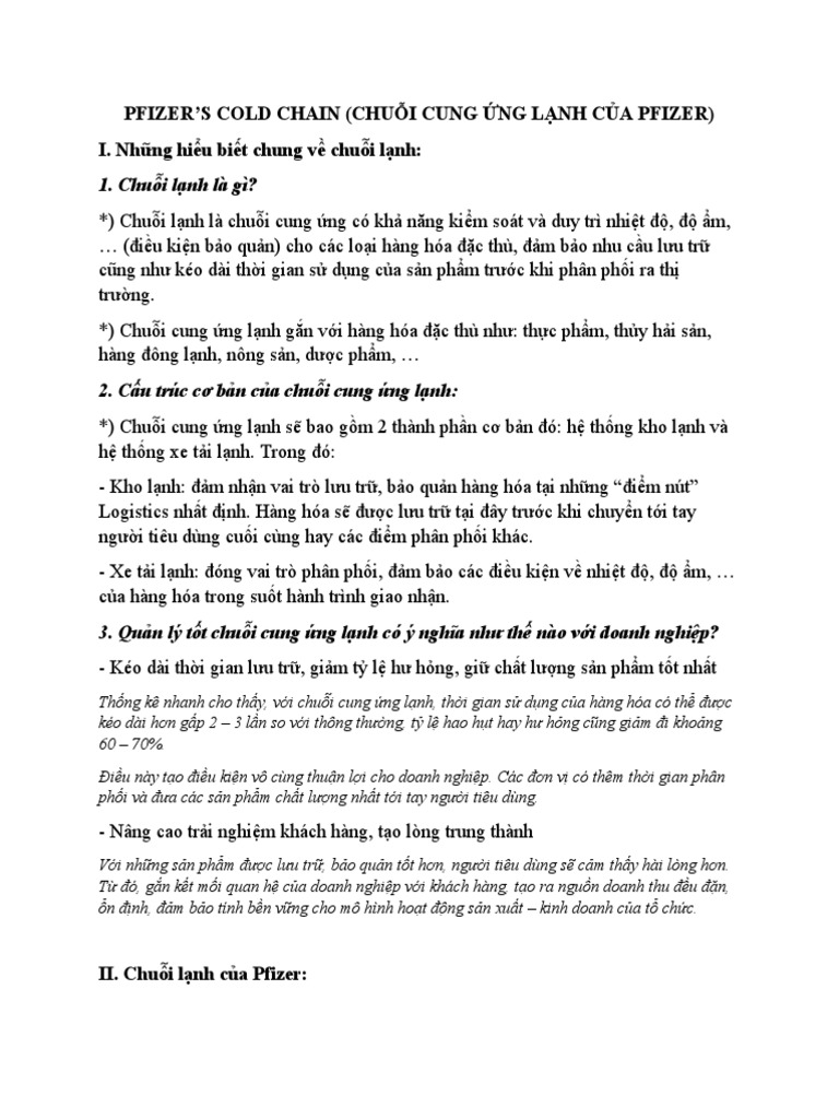 Pfizer Cold Chain | PDF
