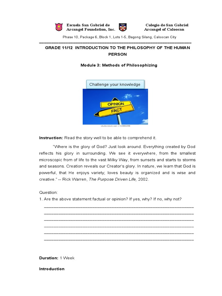 Module Intro To Philo 3rd | PDF | Phenomenology (Philosophy) | Edmund Husserl