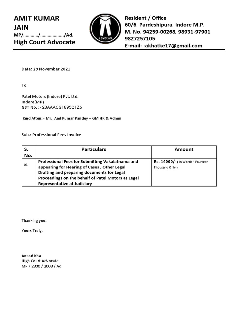 Legal Services Invoice | PDF