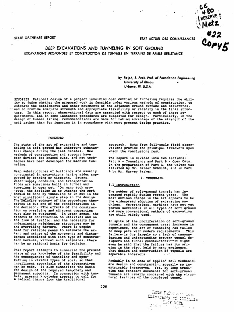 Peck - 1969 | PDF | Tunnel | Soil Mechanics