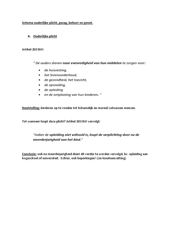 Schema Ouderlijke Gezag en Bekwaamheid | PDF