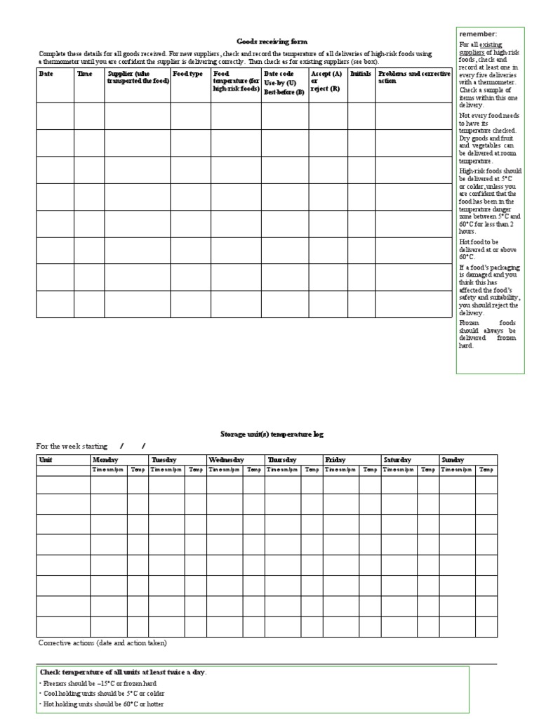 3 - SITXFSA006 - Food Safety Records - Acumen | PDF | Thermometer ...