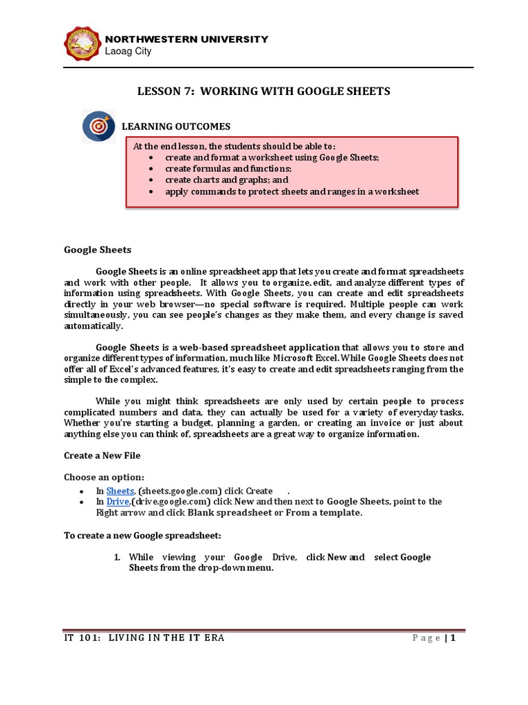 Working With Google Sheets | PDF | Spreadsheet | Software