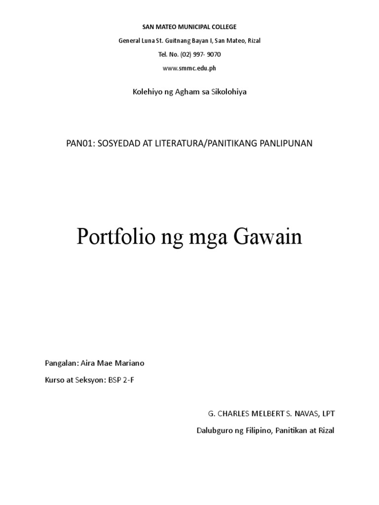 Portfolioin Soslit | PDF