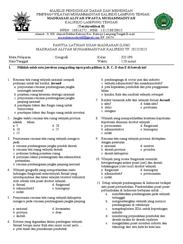 LUM Geografi 2023 | PDF