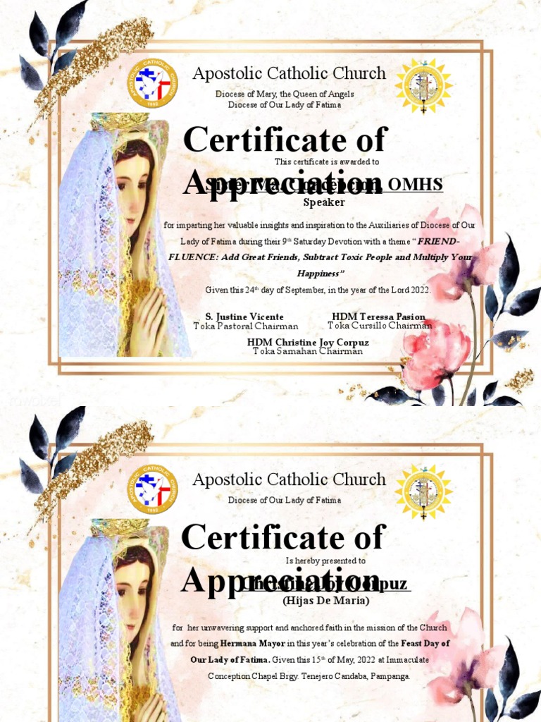 Certificates | PDF | Diocese | Christian Saints From The New Testament