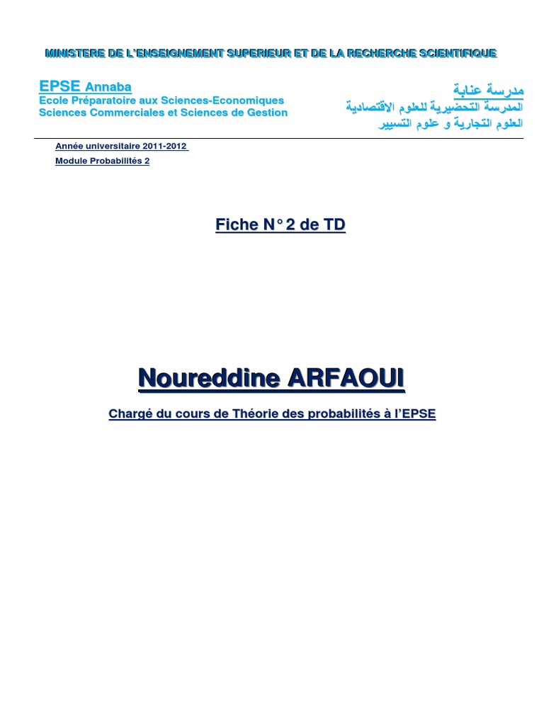 TD2 Proba2+sol | PDF