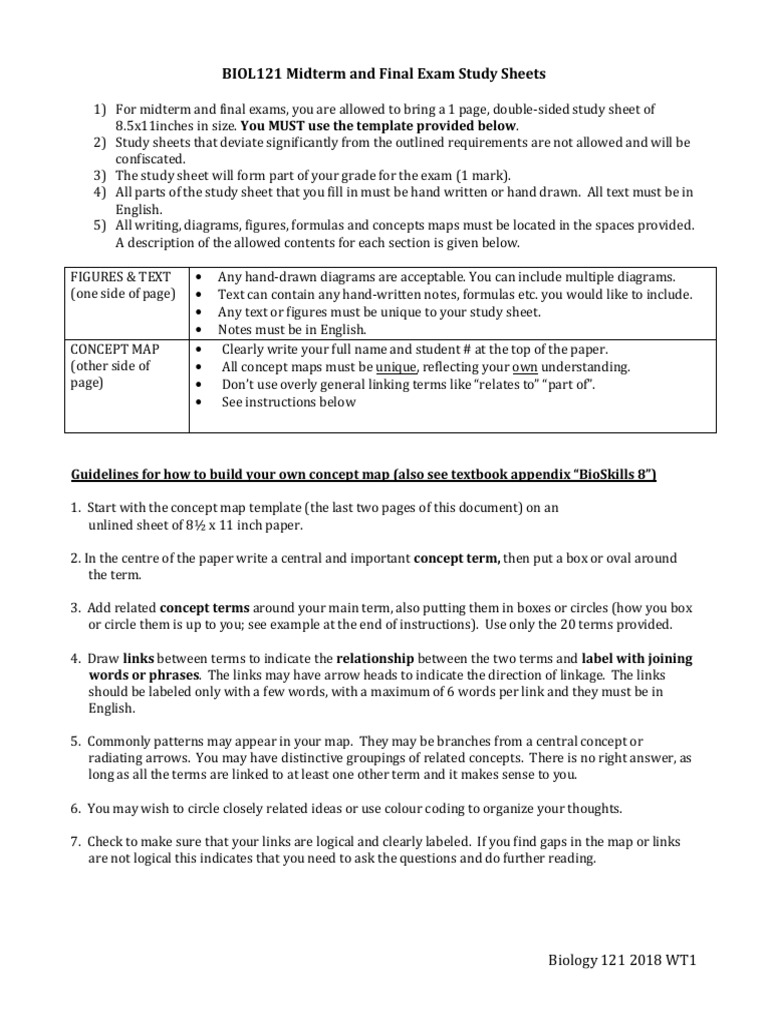 BIOL121 Study Sheet Guidelines | PDF | Dominance (Genetics) | Genetic ...