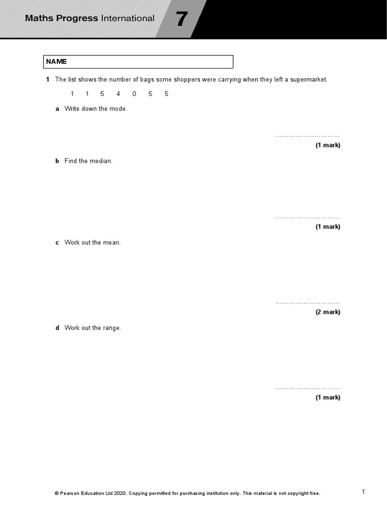 Mathsprog Int Pa Y7 U01 Test v2 | PDF | Thermodynamics | Applied And ...