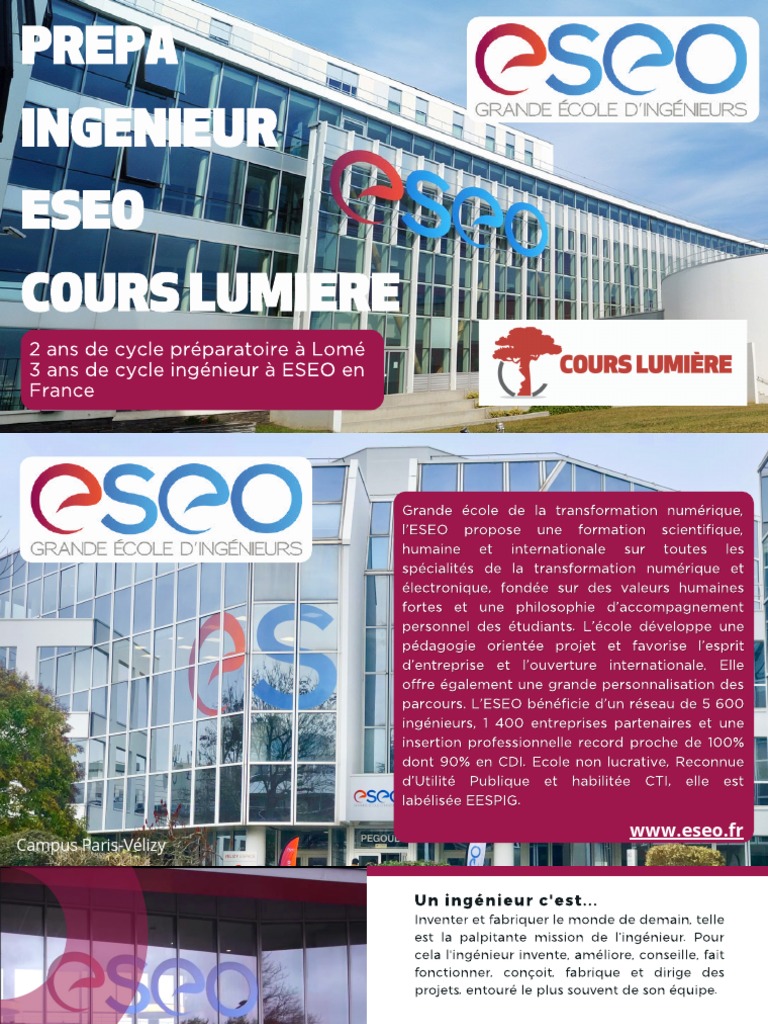Brochure Prepa ESEO-Cours Lumiere | PDF