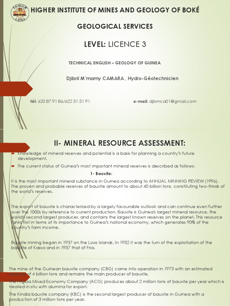Presentatation 16 Geomine | PDF | Guinea | Mining