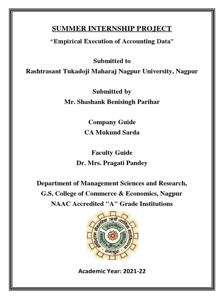 Summer Internship Project | PDF | Debits And Credits | Equity (Finance)