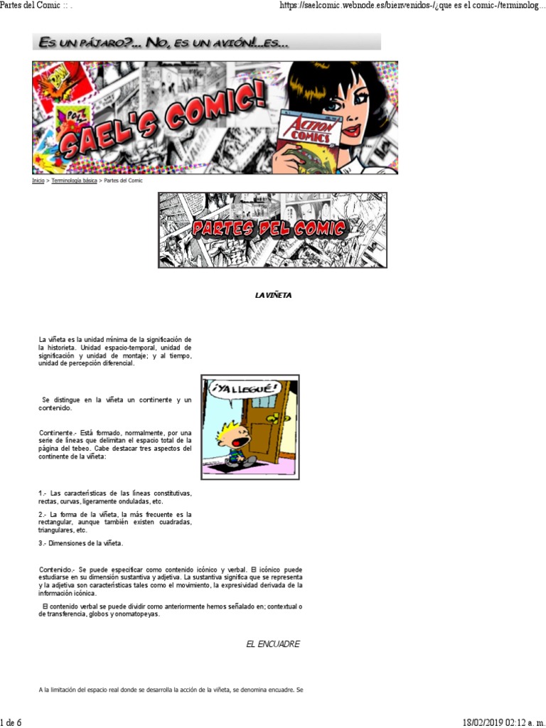 Partes Esenciales del Cómic | PDF | Cómics