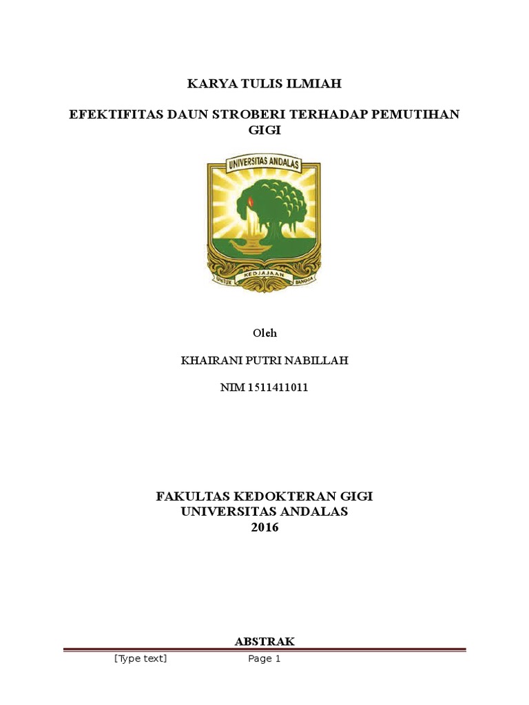 Contoh Karya Ilmiah Tentang Kesehatan | PDF