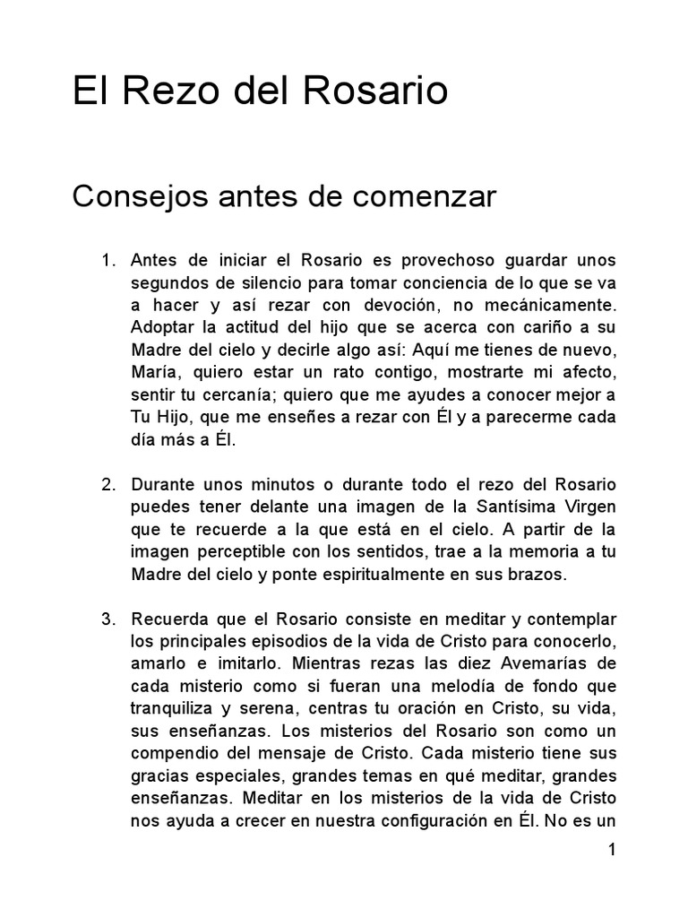 El Rezo Del Rosario | PDF | María, madre de Jesús | Rosario