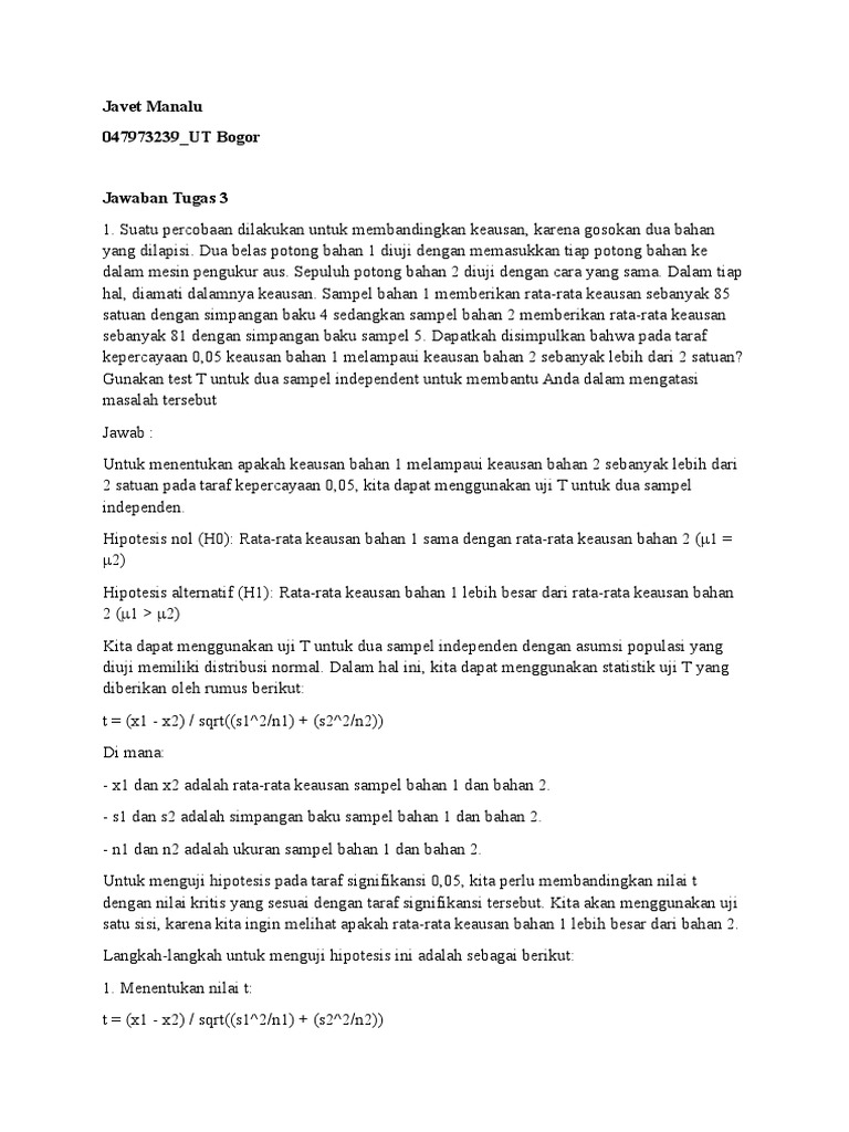 Javet Manalu Tugas 3 ISIP4215 | PDF | Teaching Methods & Materials | Science & Mathematics