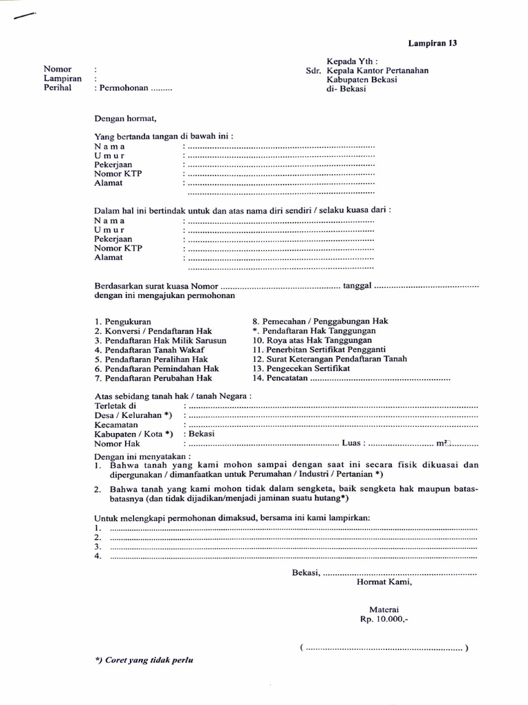 Formulir Lampiran 13 | PDF