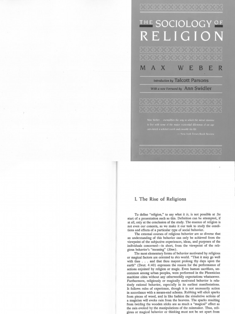 Max Weber. The Sociology of Religion. Chap 1 - 12 | PDF