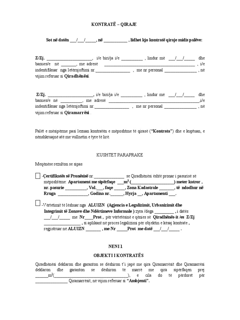 Kontrate Qiraje 1 VJ PDF | PDF