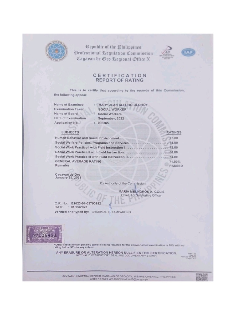 Certificate of Eligibility | PDF