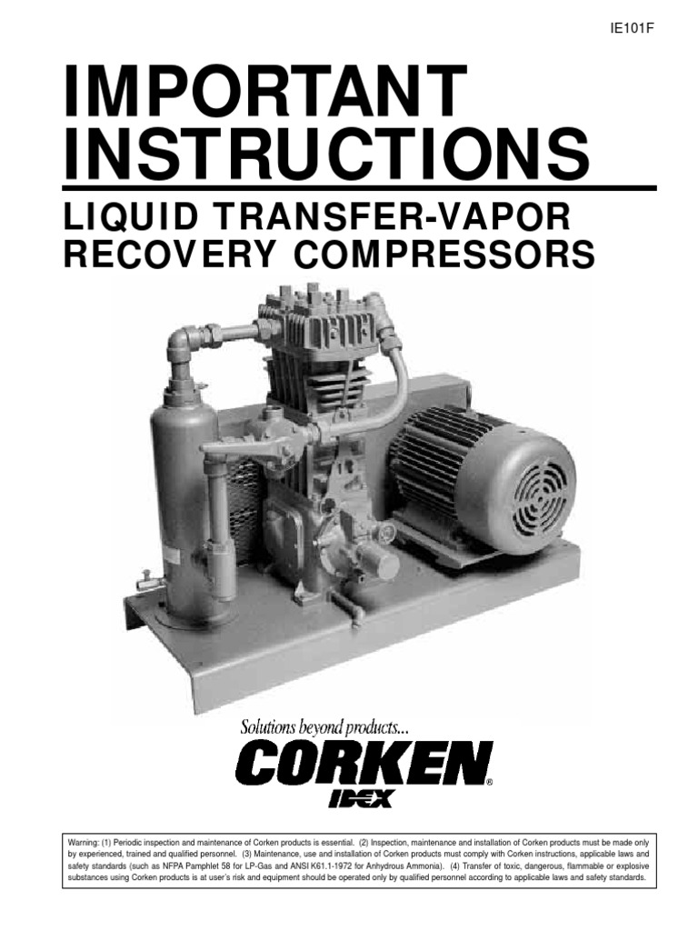 Important Instructions: Liquid Transfer-Vapor Recovery Compressors ...