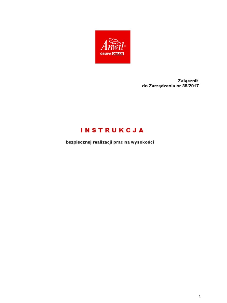 Prace Na Wysokosci-Orlen | PDF