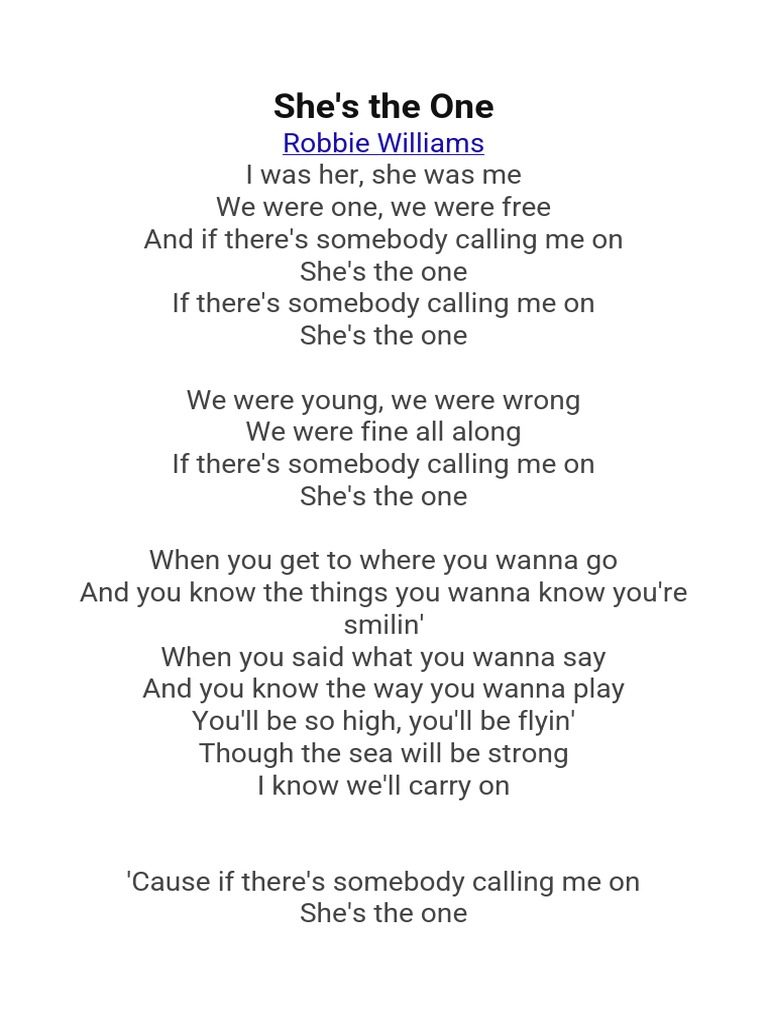 She's The One Testo | PDF