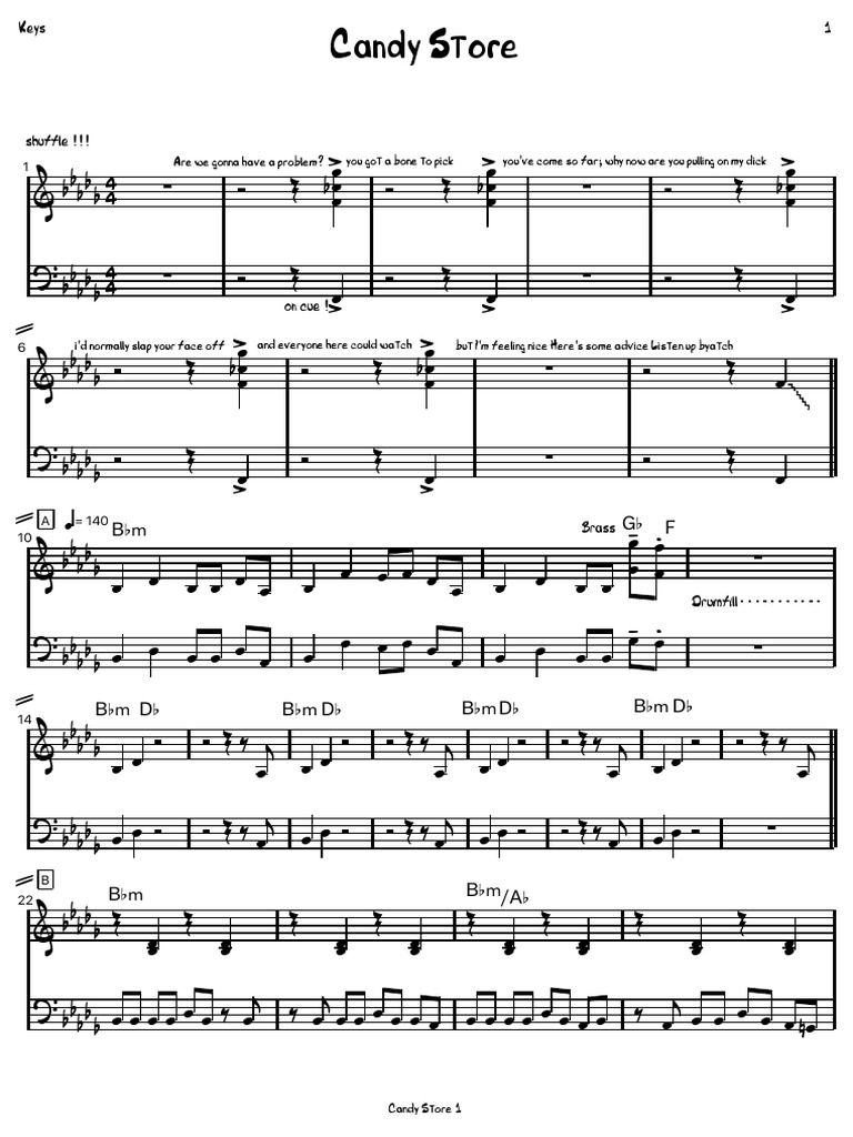 Candy Store Musical Composition Guide | PDF