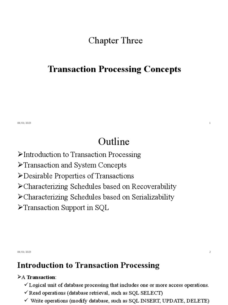 Chapter 3 Transaction Processing Concepts Pdf Database Transaction Data