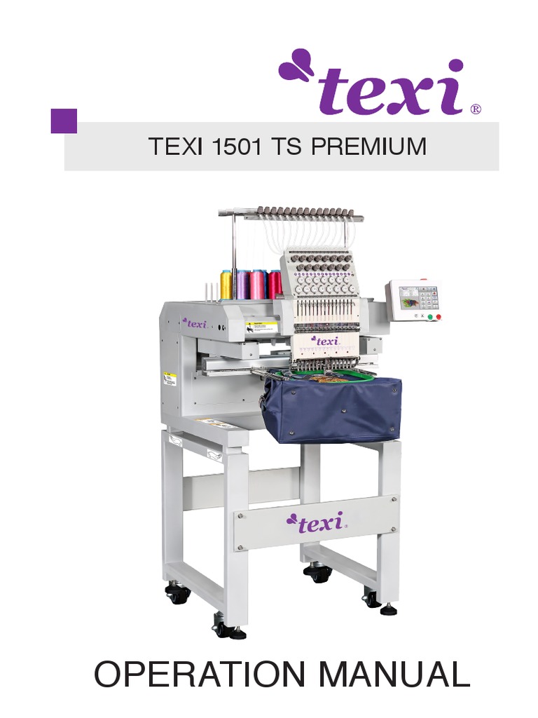 TEXI 1501 Manual EN | PDF | Embroidery | Parameter (Computer Programming)