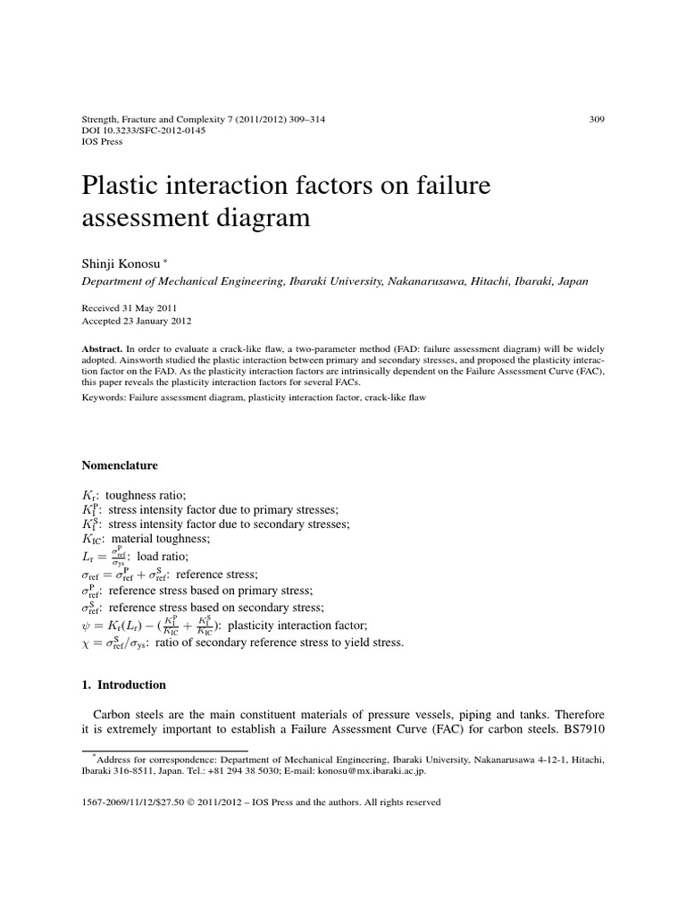 Plasticity Interaction Factors in FAD | PDF | Deformation (Engineering ...