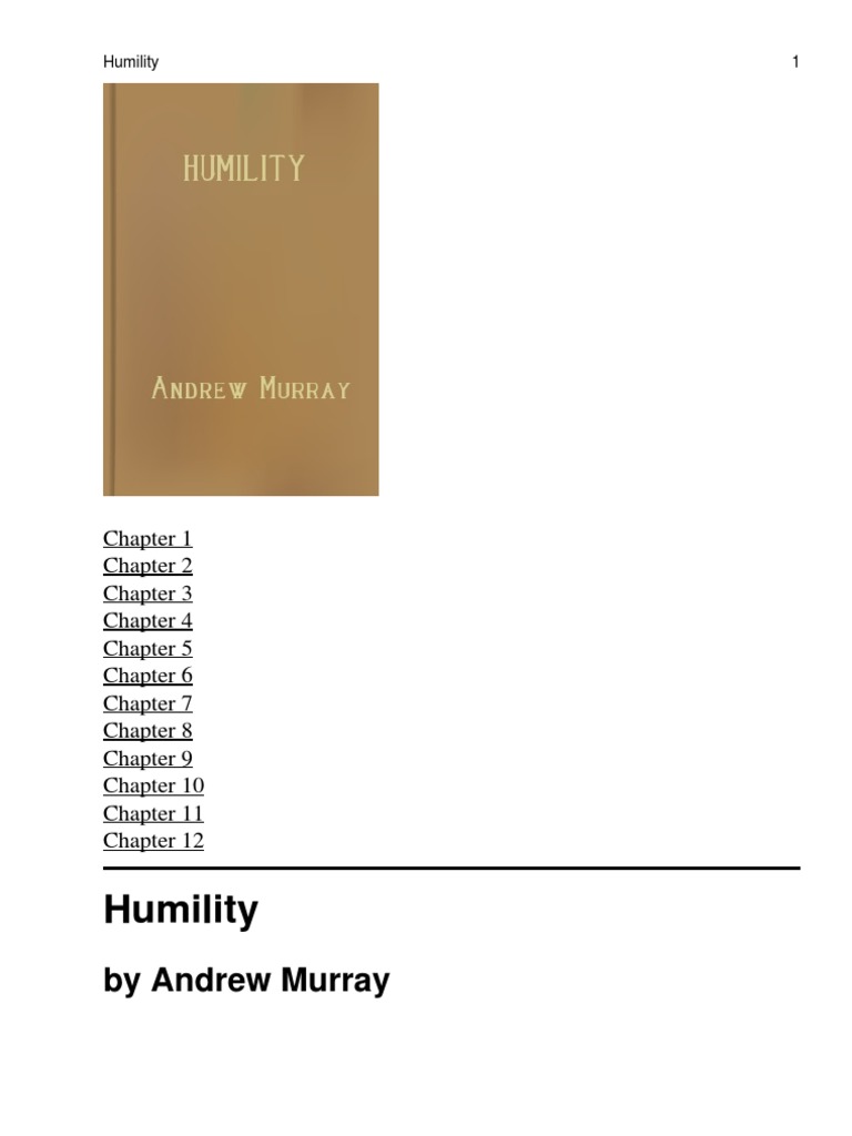 (Andrew Murray) Humility | PDF | Humility | Jesus