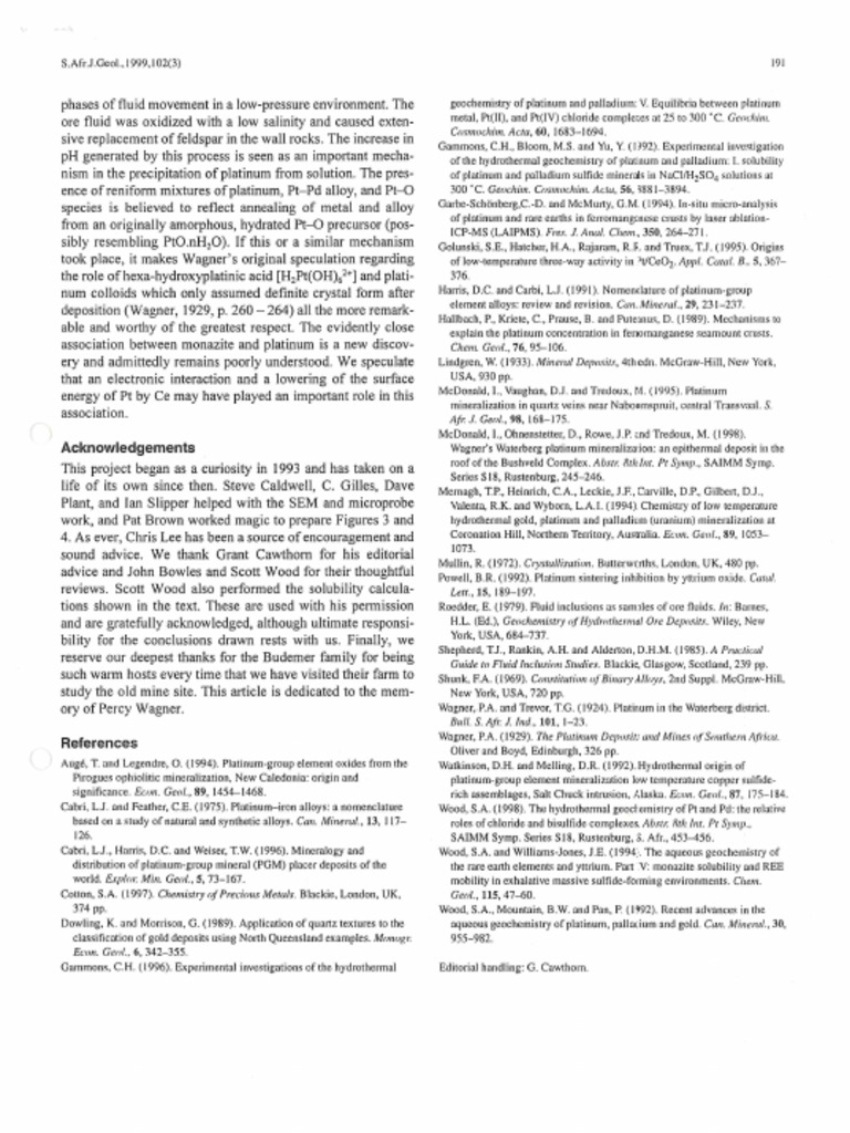 Viring RG Cowell MW 1999 Merensky Reef at Northam Platinum Ltd | PDF