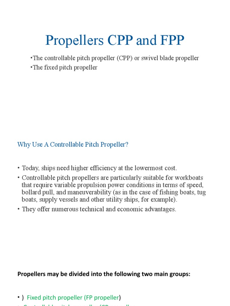 Propellers CPP and FPP | PDF