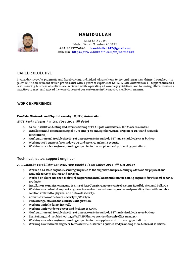 HAMID CV Presales | PDF