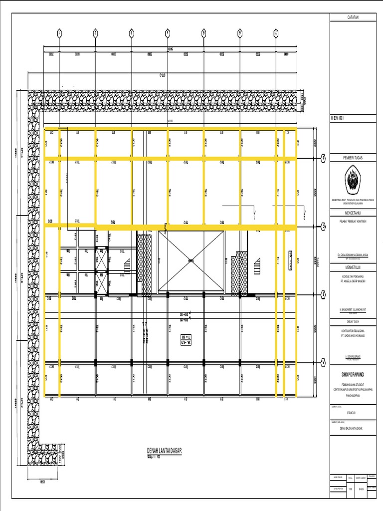 Denah Pengecoran Balok Tahap 1 | PDF