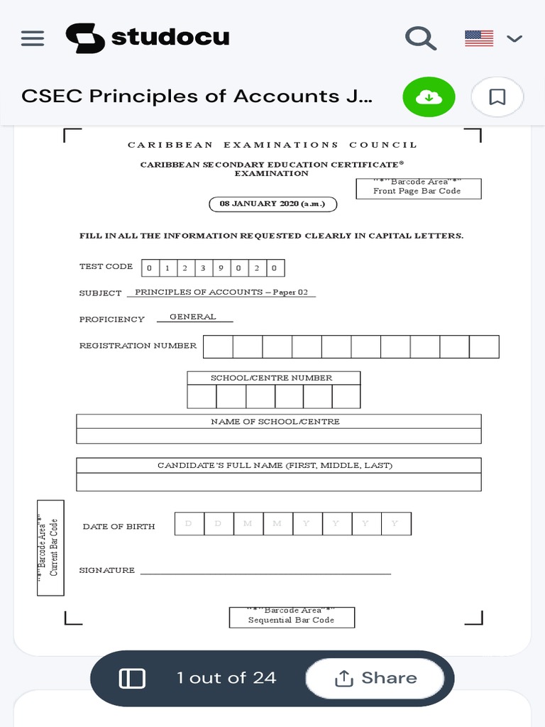 CSEC Principles of Accounts January 2020 Paper 2 | PDF