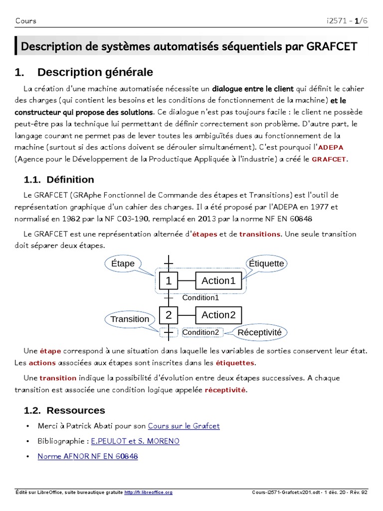 Cours I2571 Grafcet.v201 | PDF