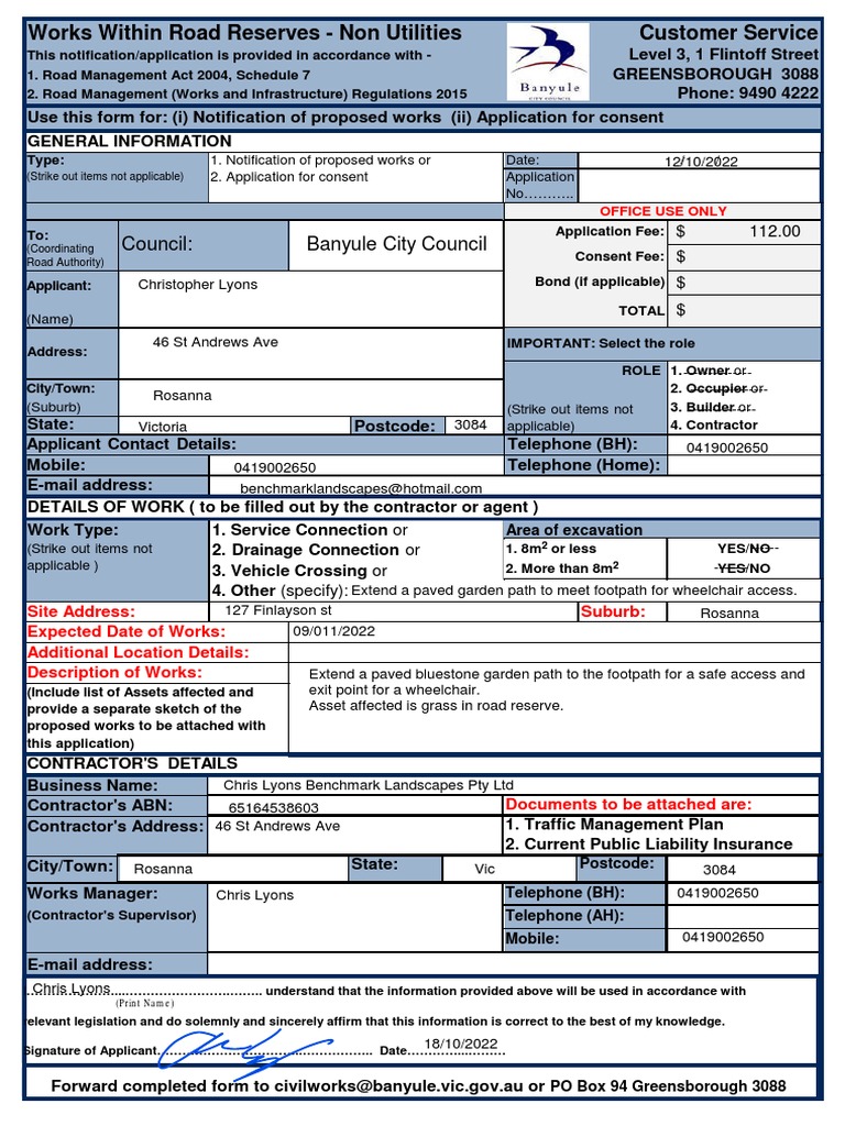 Works-Within-Road-Reserve-Permit-Application (35042) 127 Finlayson ST ...