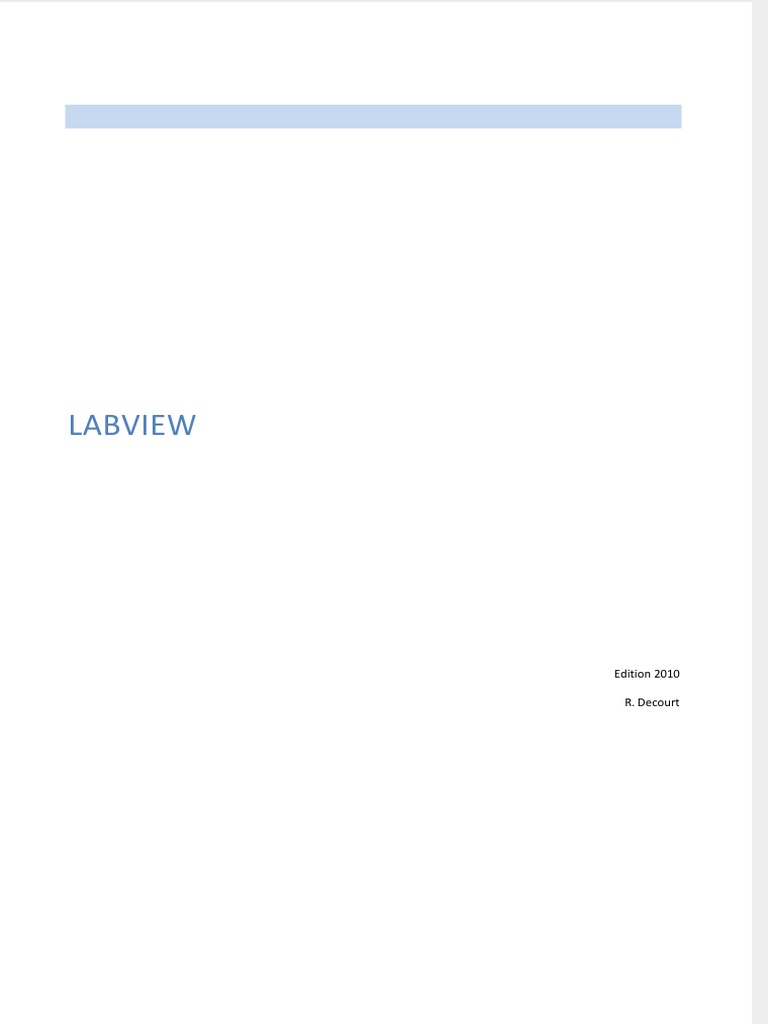LabVIEW 2010 R. Decourt | PDF