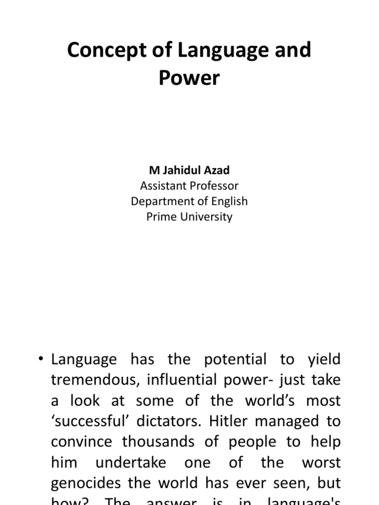 Concept of Language and Power | PDF | Social Science