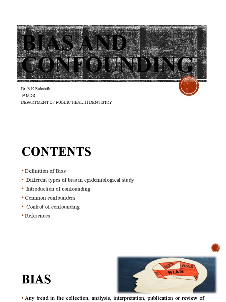 Bias and Confounding | PDF | Epidemiology | Confounding