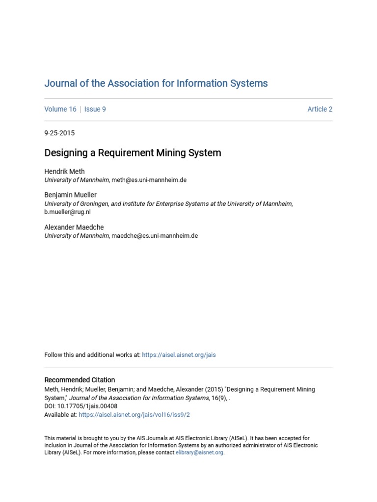 Requirement Mining for Engineers | PDF | Usability | Theory