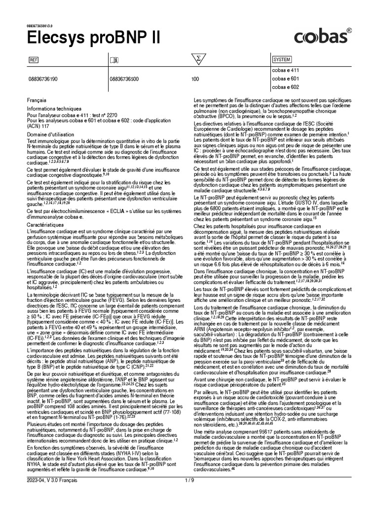 Insert - Elecsys proBNP | PDF
