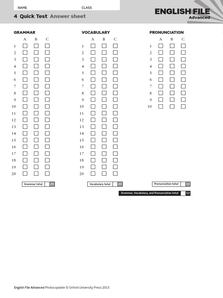 Ef3e Adv Quicktest 04 Answer Sheet Pdf