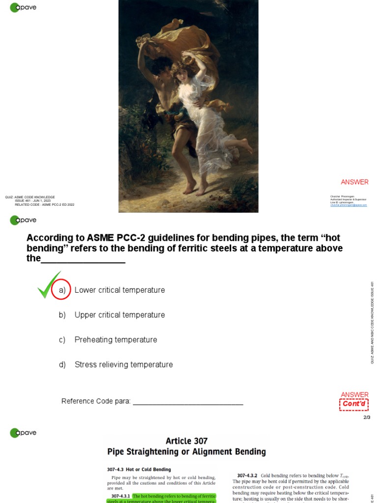 Issue 461 Quiz - Hot Bending-Pcc 2-Answer | PDF | Technology & Engineering